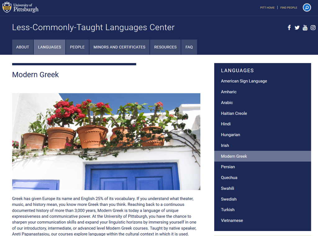 Modern Greek Language Program (Department of Linguistics) | All ...