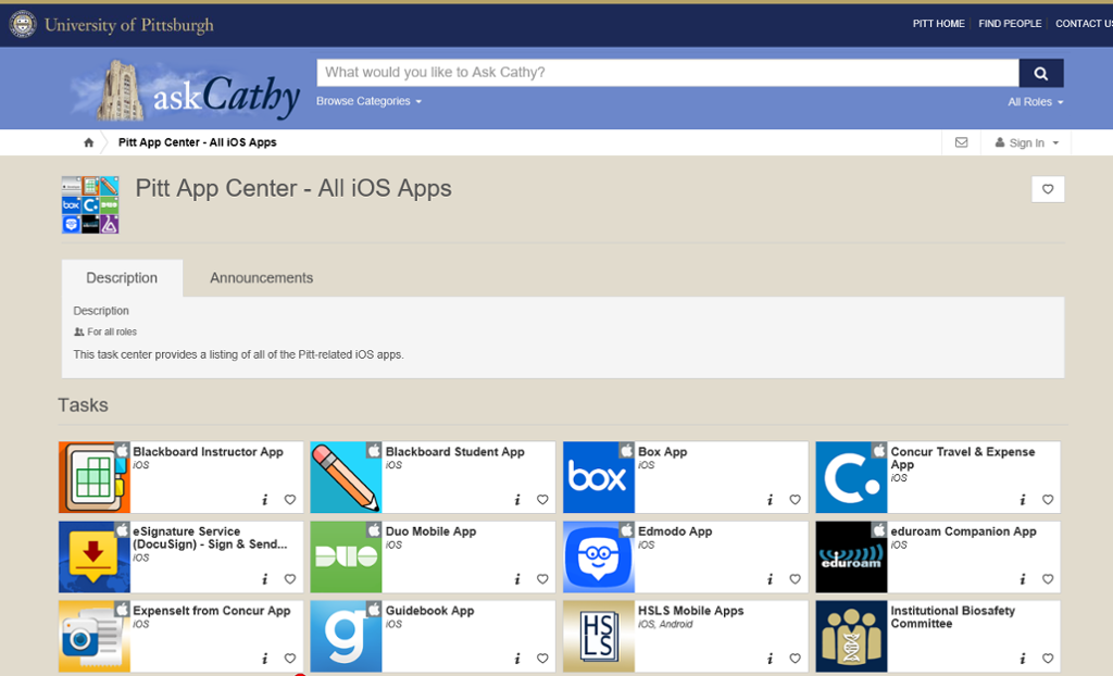 Pitt App Center- All Android Apps (Android) | All Campuses | My Pitt