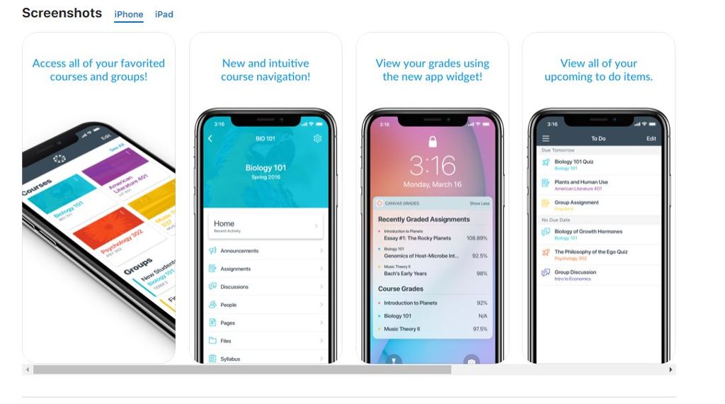 Canvas Student Access The Learning Management System iOS All 